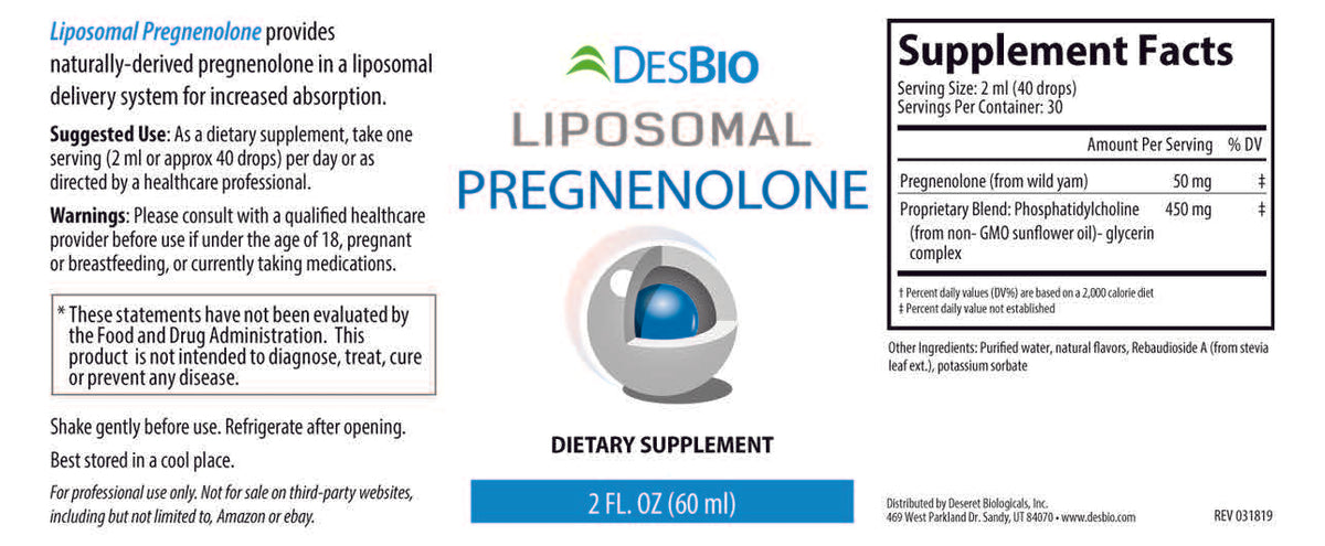 Liposomal Pregnenolone – QuantumBioNutrients